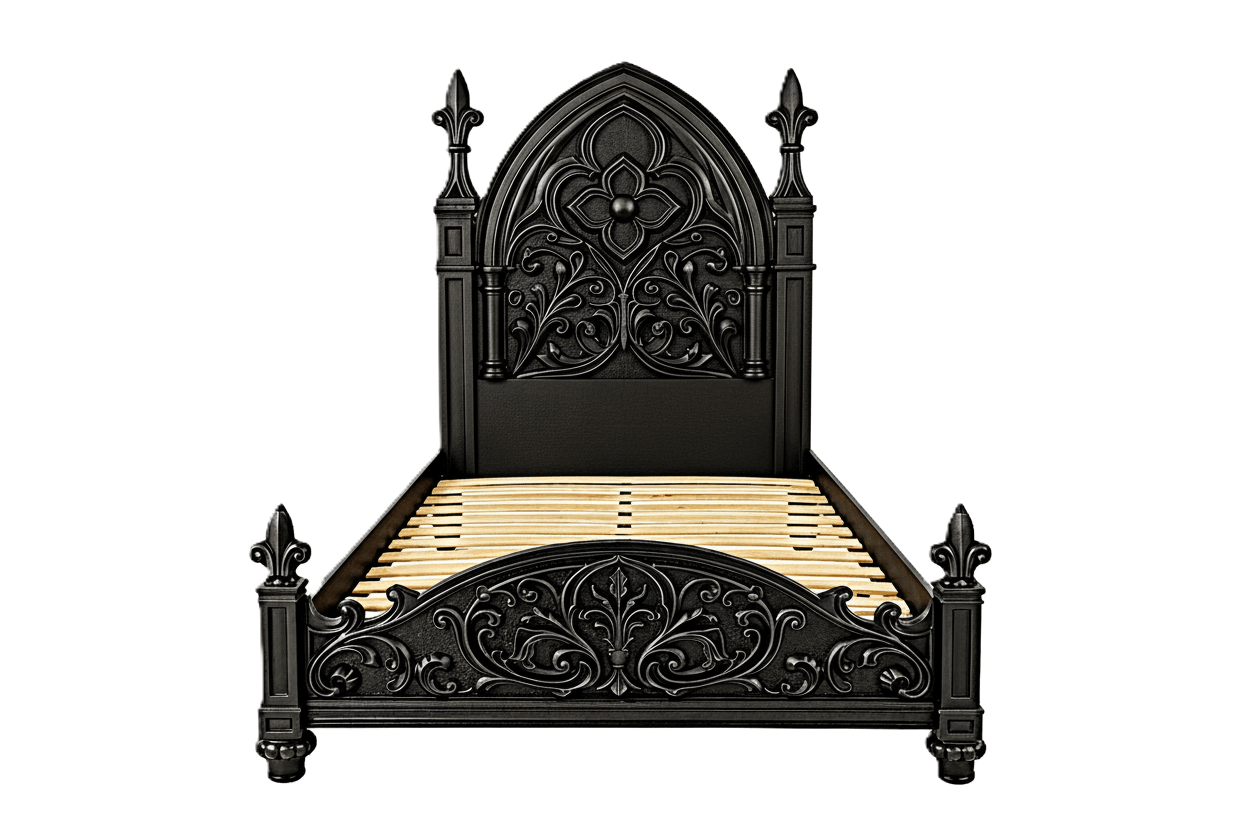 Blackthorn™ Gothic Hand-Carved Solid Wood Bed & Bedroom Set | Hibashi ...